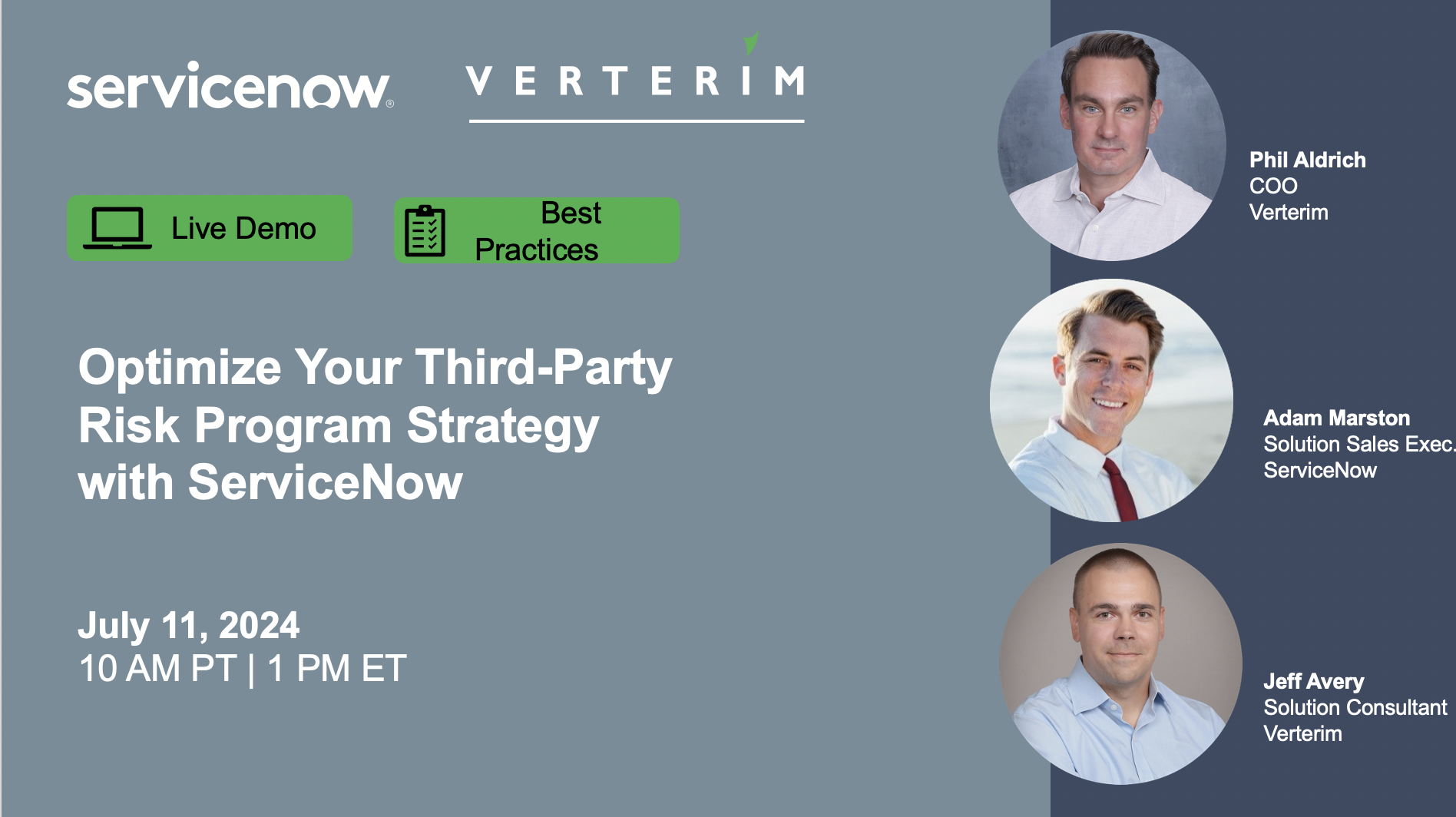 ServiceNow + Verterim TPRM Webinar
